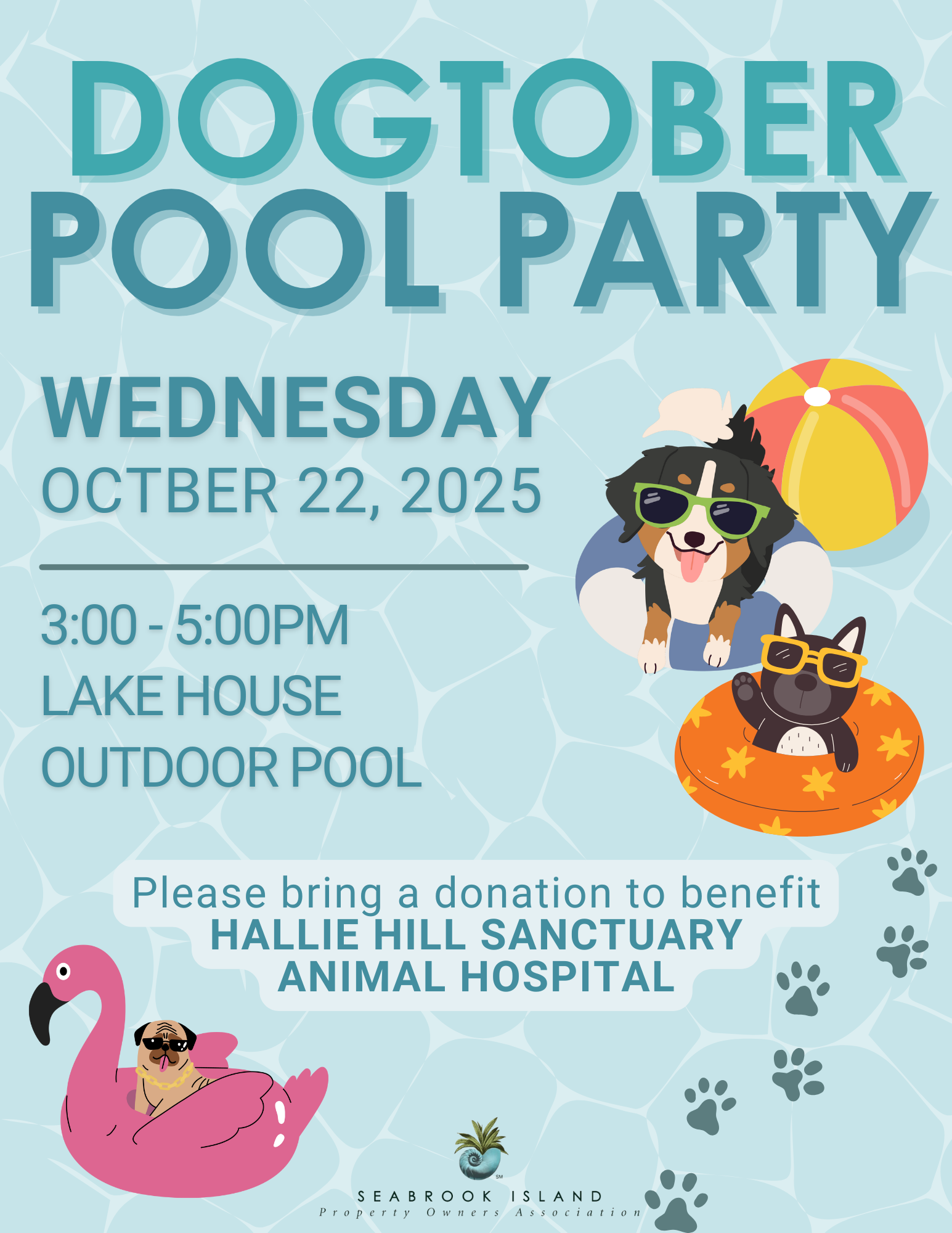 Dogtober Pool Party Flyer 2025